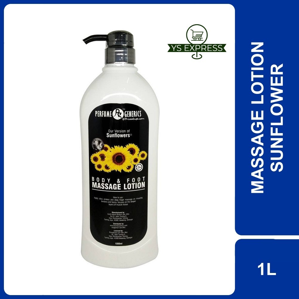 PERFUME GENERICS Body & Foot Massage Lotion Sunflower 1L - Losyen Bunga Matahari | Shopee Malaysia