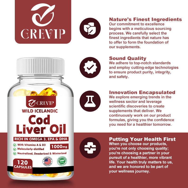 GREVIP Cod Liver Oil | Natural source of omega-3 fatty acids EPA and ...