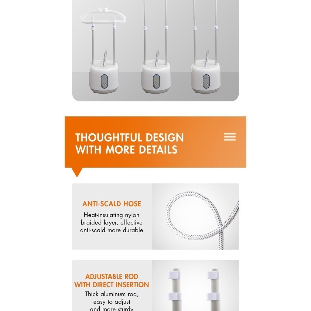 Gaabor Iron Steam Garment Steamer 1800W Stainless Steel Iron Board 1.8L ...