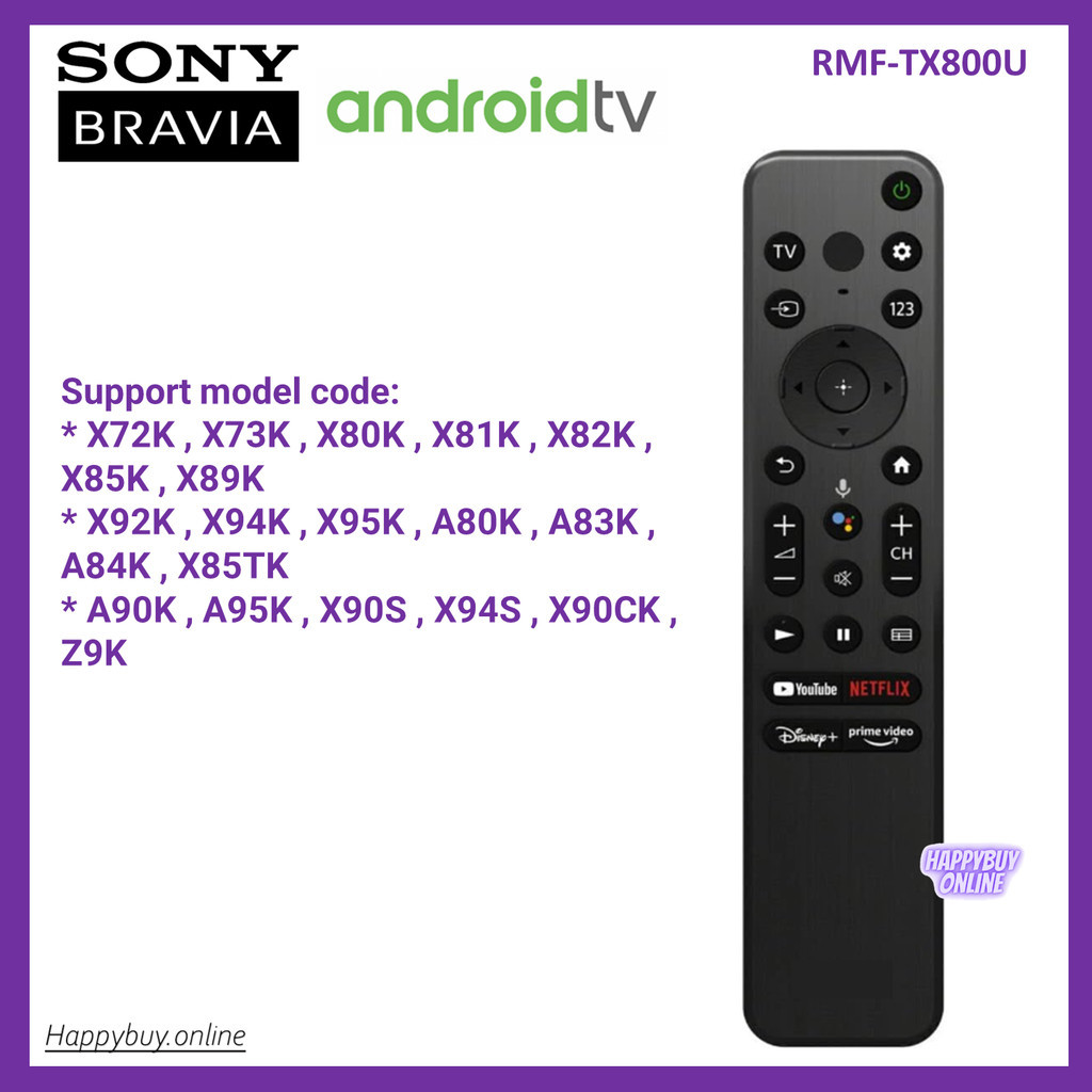 Sony QLED Android Smart TV Remote Control RMF-TX800U Sony Bravia Android TV Replace Remote ...
