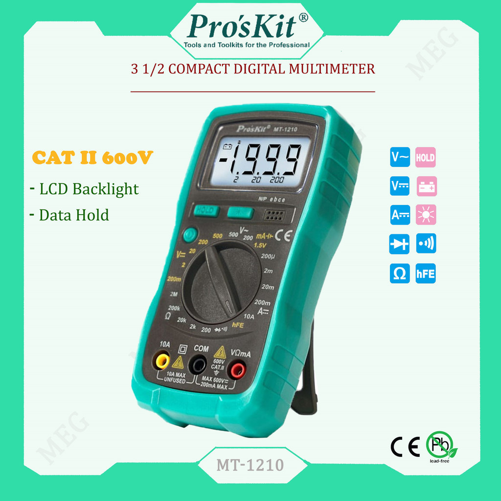 3-1/2 Compact Digital Multimeter Pro'skit MT-1210 | Shopee Malaysia
