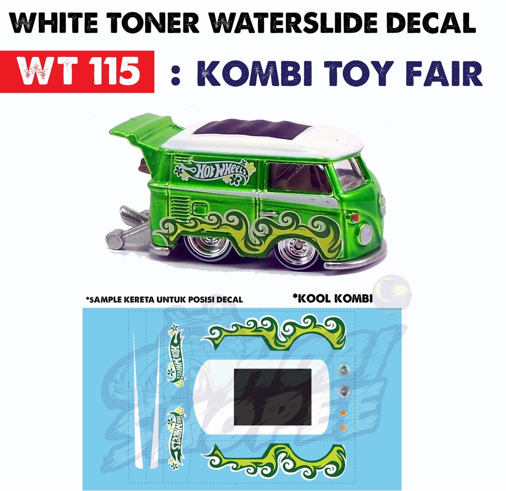 KOMBI TOY FAIR Decals Hotwheels Tomica 1:64 diecast custom white toner ...