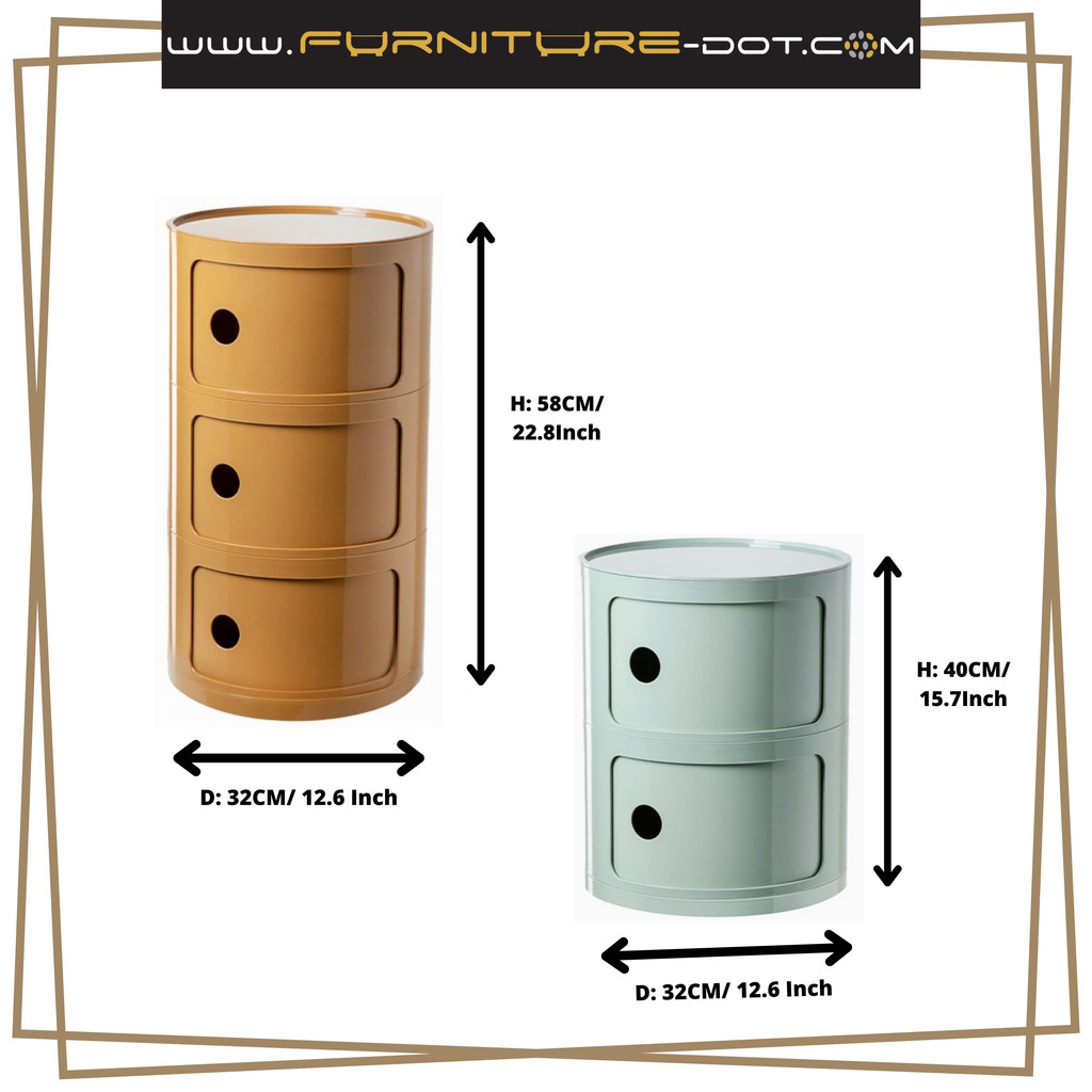 Compo Round Drawer / Kartell Storage Cabinet / Stackable Bedside Table ...