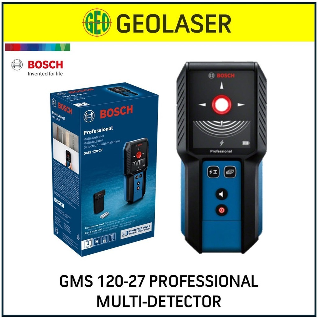 BOSCH GMS 120-27 PROFESSIONAL MULTI DETECTOR WALL SCANNER DETECT WOOD ...