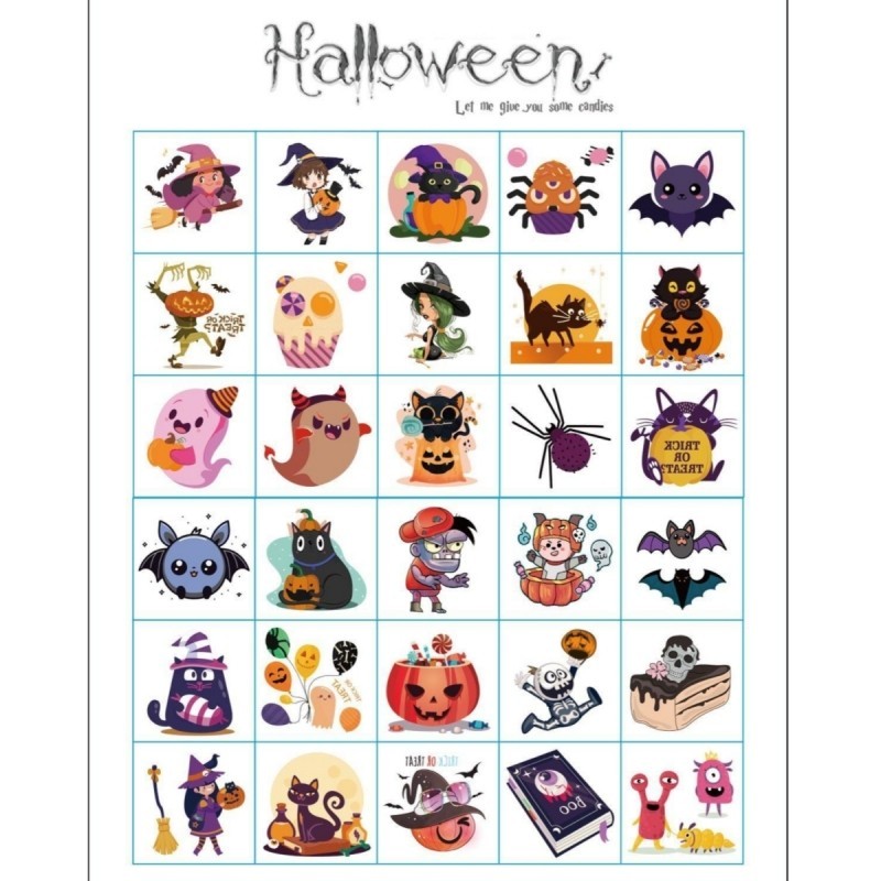 Halloween Pumpkins Cartoon Sticker Temporary Fake Tattoo Arm Hands Body Stickers | Shopee Malaysia