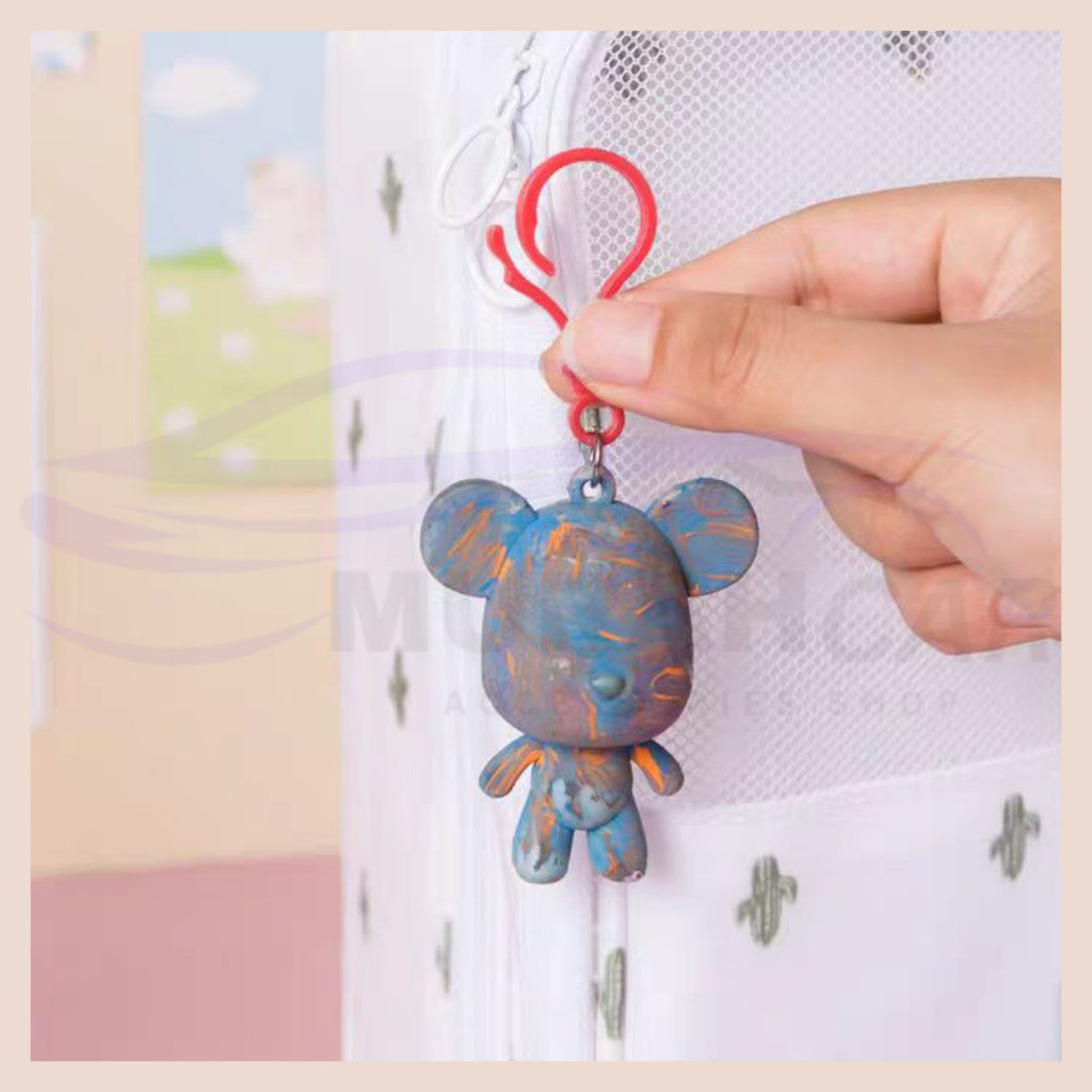 Bearbrick Keychain Gift Handmade DIY Acrylic Coloring Creative Learning ...