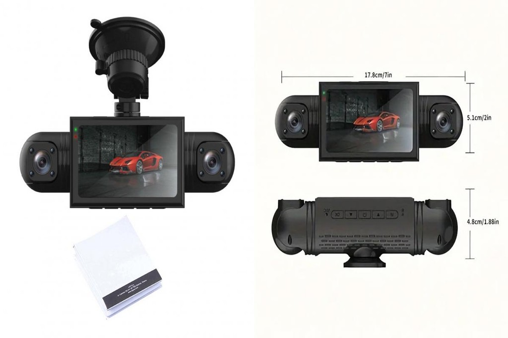 Full Hd 1080p Dash Cam Time-lapse Recording Dash Cam 360-degree Night ...