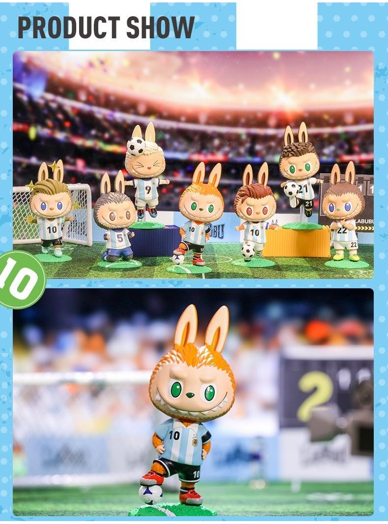 Labubu Argentina Football Mystery Box Bubble Mart Genuine labubu Messi ...