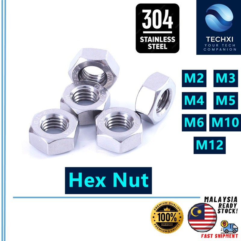 Hex Nut M2 M3 M4 M5 M6 M8 M10 M12 304 Stainless Steel Hexagon Nut ...