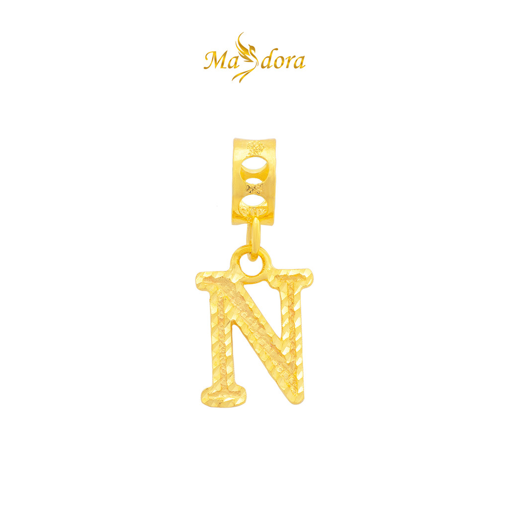 MASDORA 916 Gold Charms Charm Emas ~ Alphabet N (EMAS 916/22K) | Shopee ...