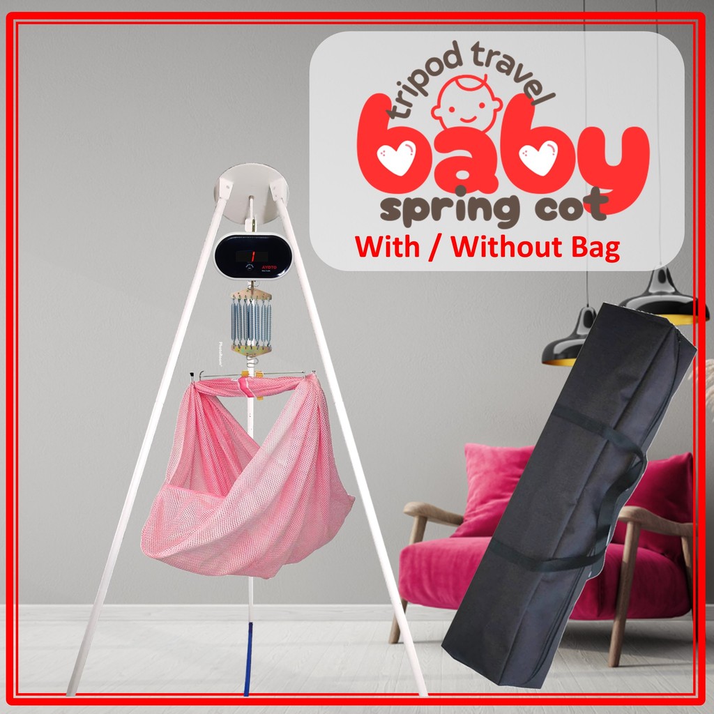 Tripod Travel Baby Spring Cot With/Without BAG (Buaian Bayi Mudah Alih ...