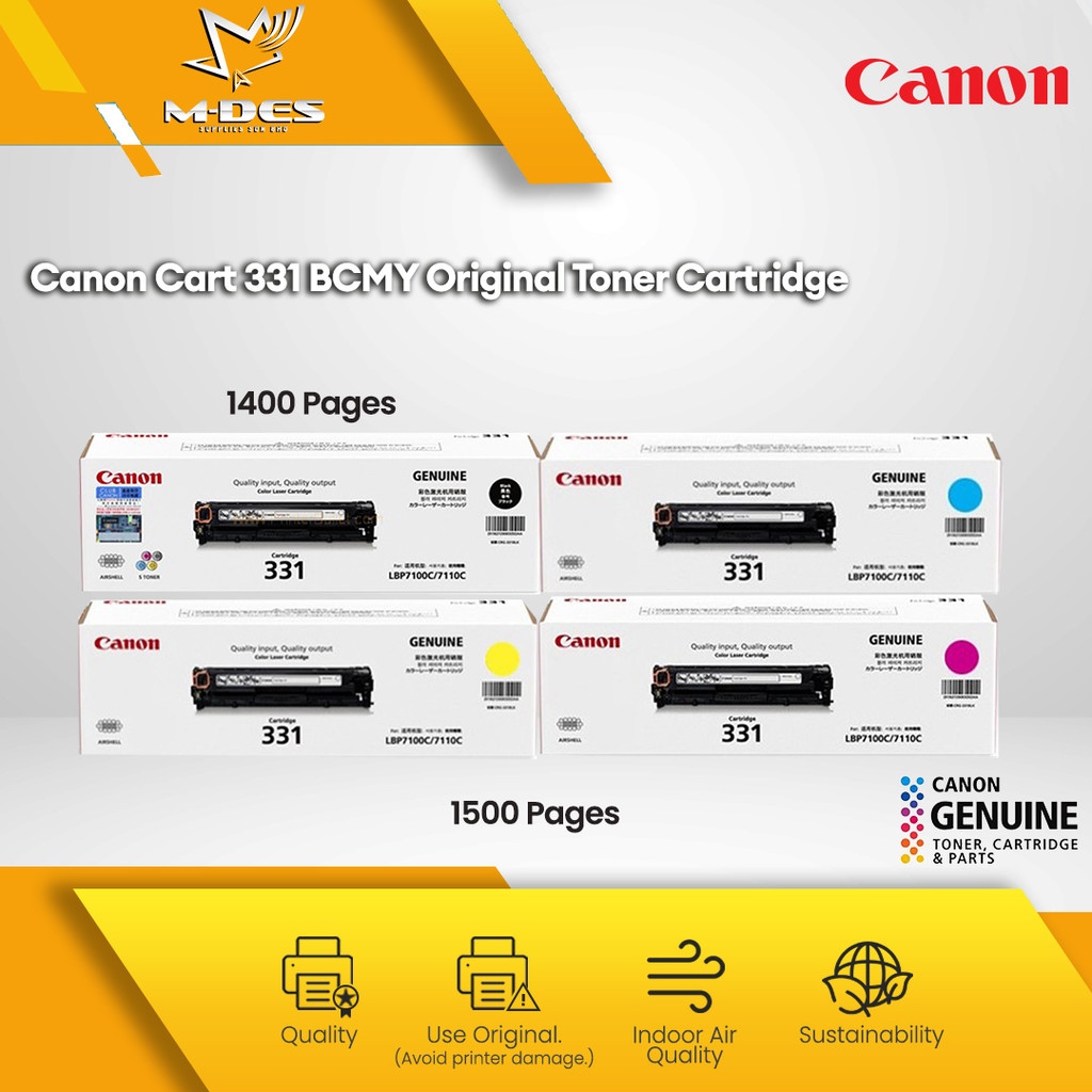 Canon Genuine Cart 331 ( Black/Cyan/Magenta/Yellow ) Toner For LBP7100C ...