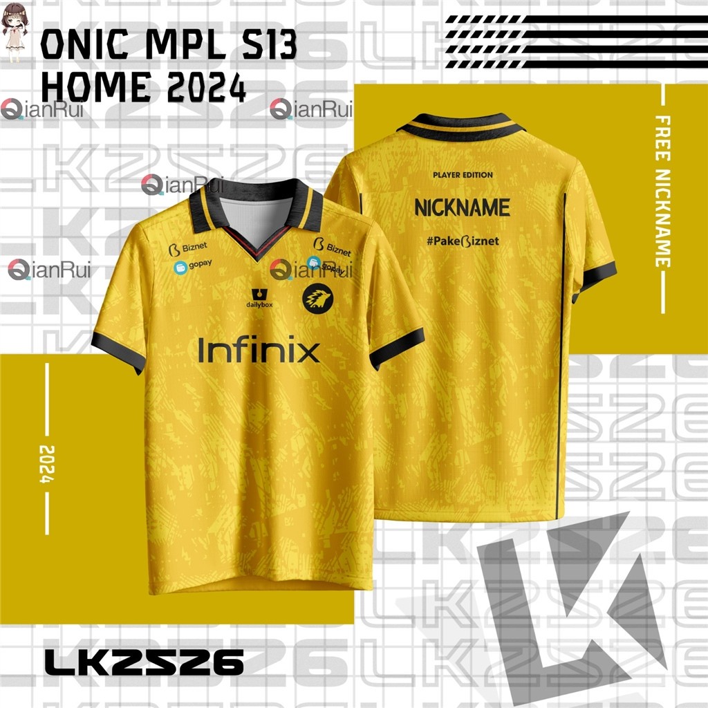 Baju Jersey ONIC MPL S 13 Kuning Home Terbaru 2024 ESport Game | Shopee ...