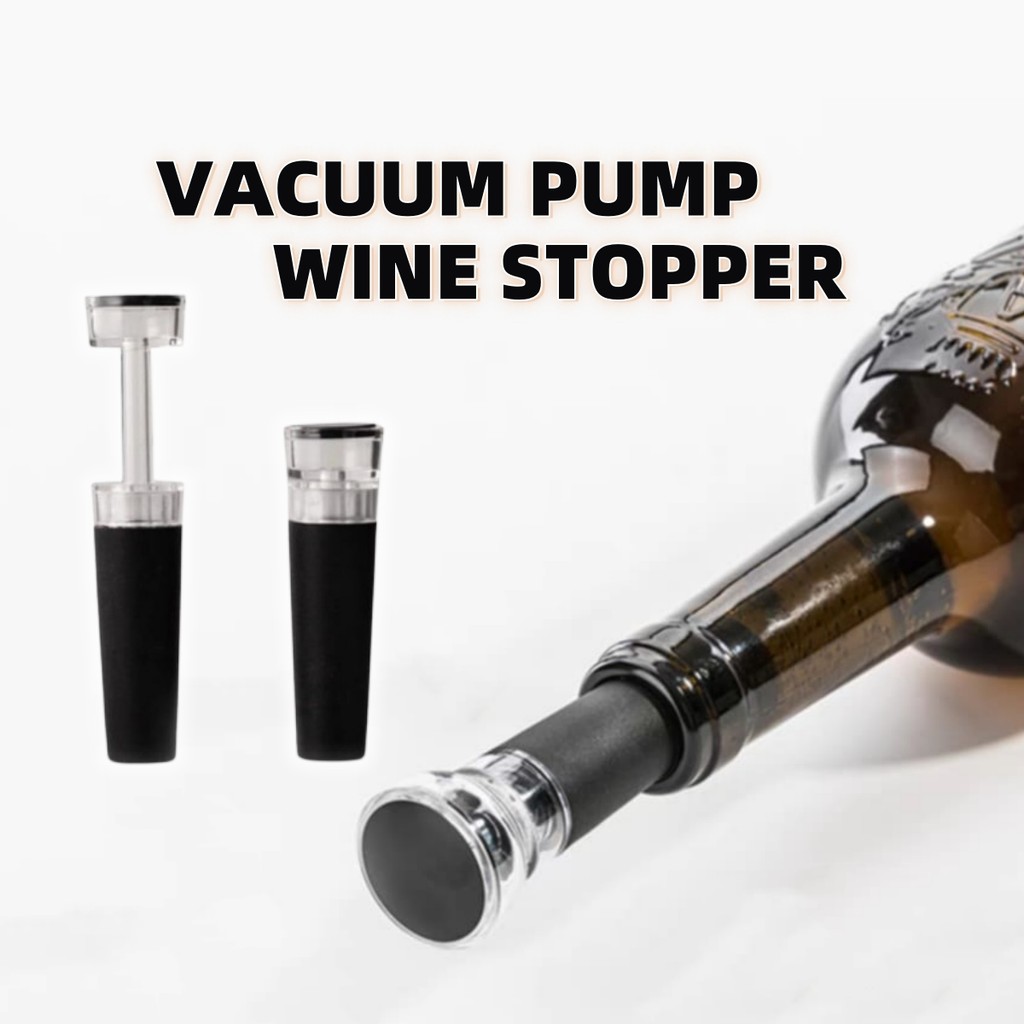 (1 PCS) Wine Bottle Vacuum Stopper Pump Seal Plug Push Style Reusable ...
