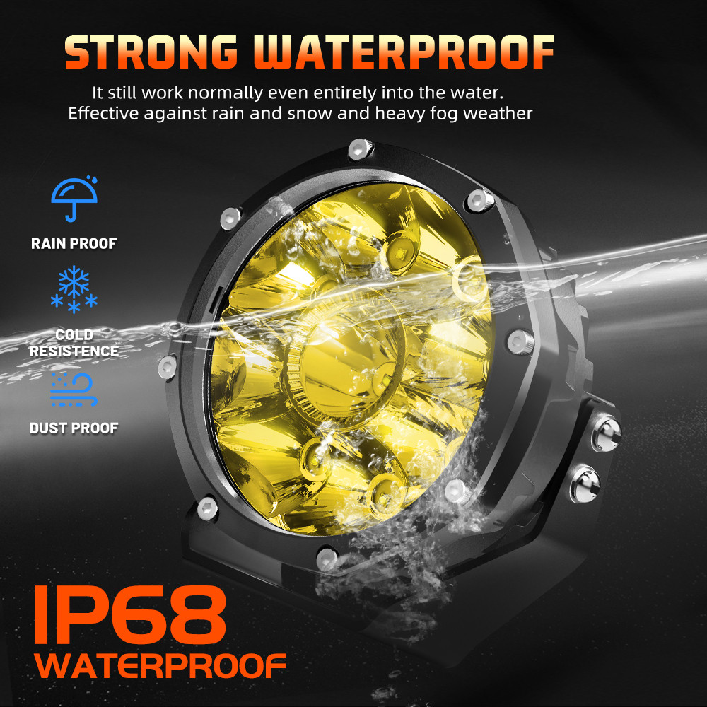 12D 5INCH Round Laser LED Spotlight 400W Super Bright 40000LM Dual Mode ...