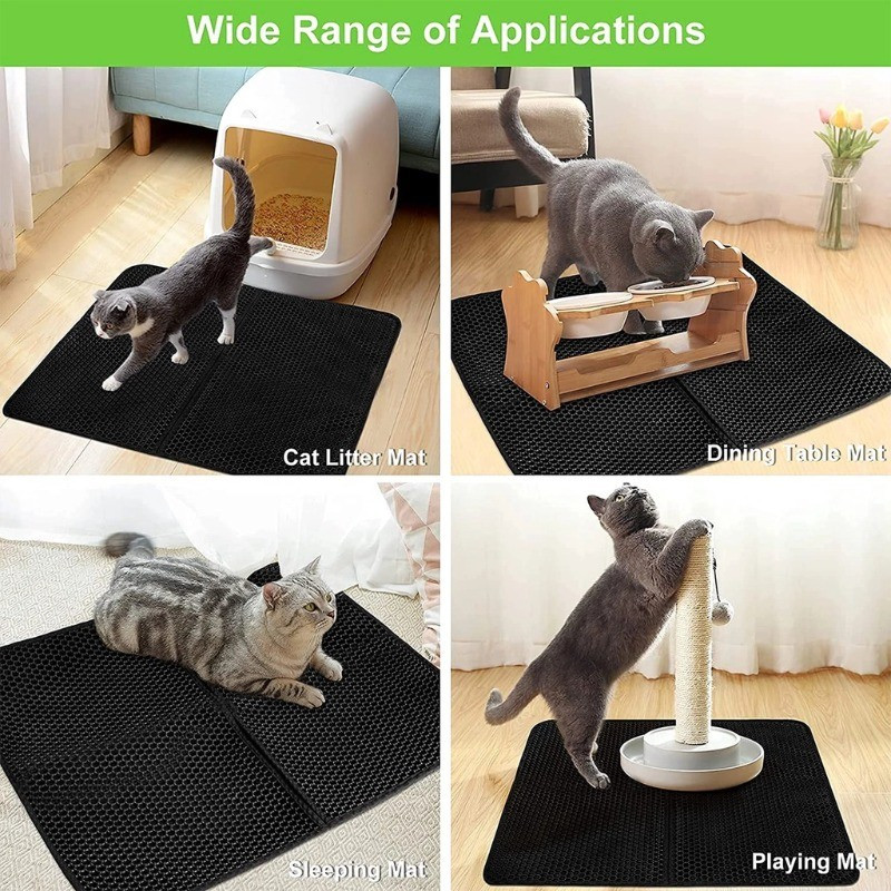 Cat Litter Mat Double Layer Waterproof Easy Clean Karpet Pasir Kucing ...