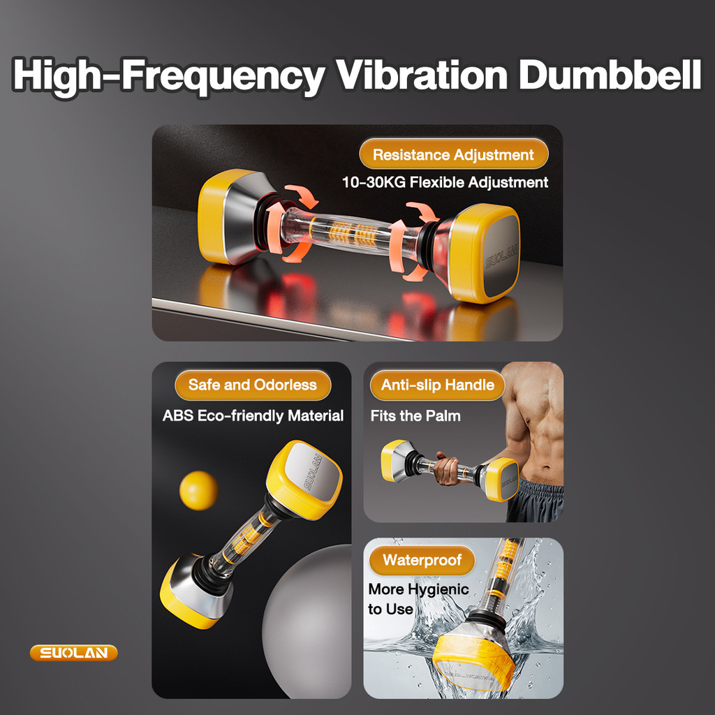10KG/30kg Vibrating Dumbbells Adjustable Swing Dumbbell Weight Training ...