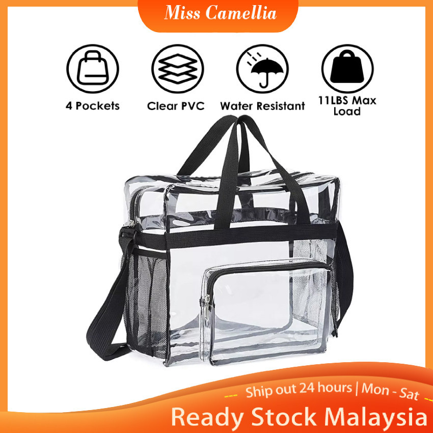 Clear Transparent Bag Clear Crossbody Shoulder Bag Zip Tote Bag ...
