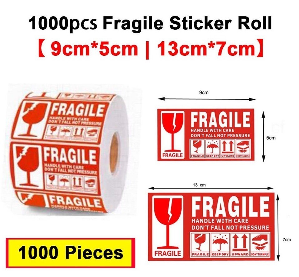 CASA CART 1000pcs Fragile Sticker Rolls Fragile Label Warning Label ...