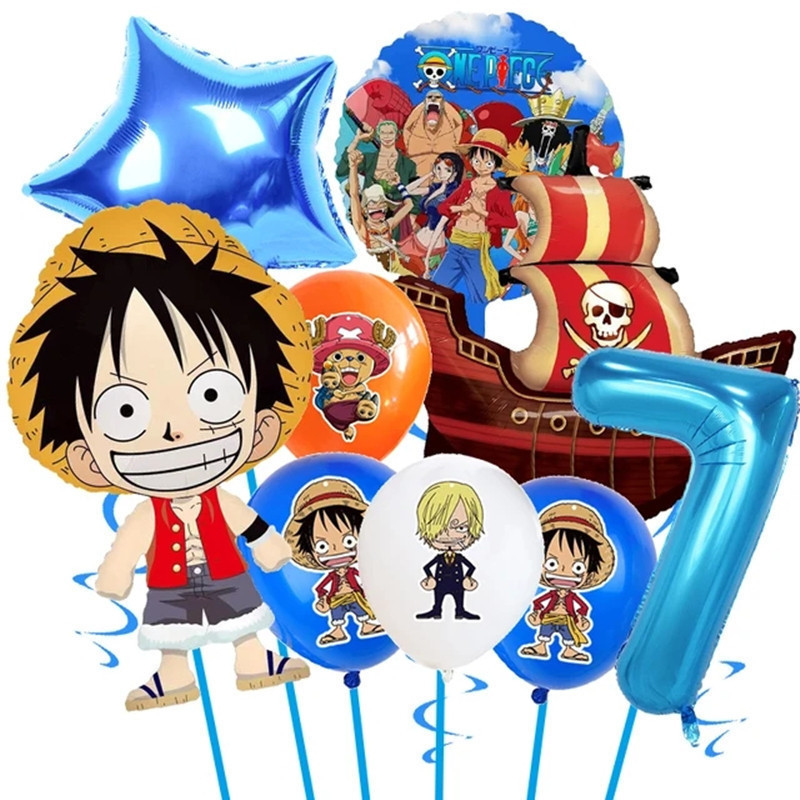 One Piece Birthday Decoration Balloon Set Boy Party Decor Foil Number ...