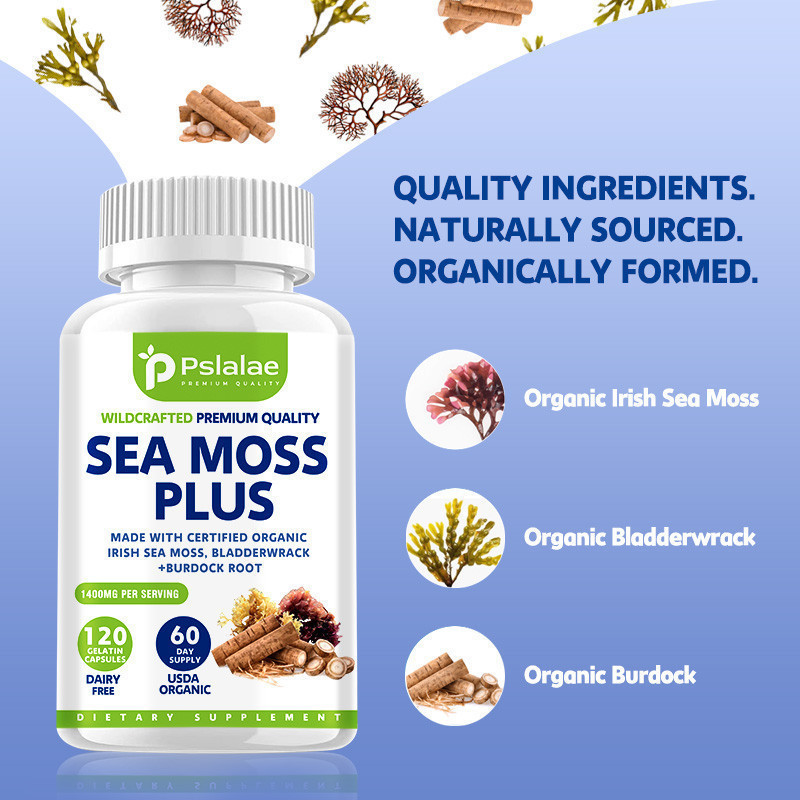 Pslalae SEA MOSS PLUS 1400 mg - Supports immune, digestive and thyroid ...