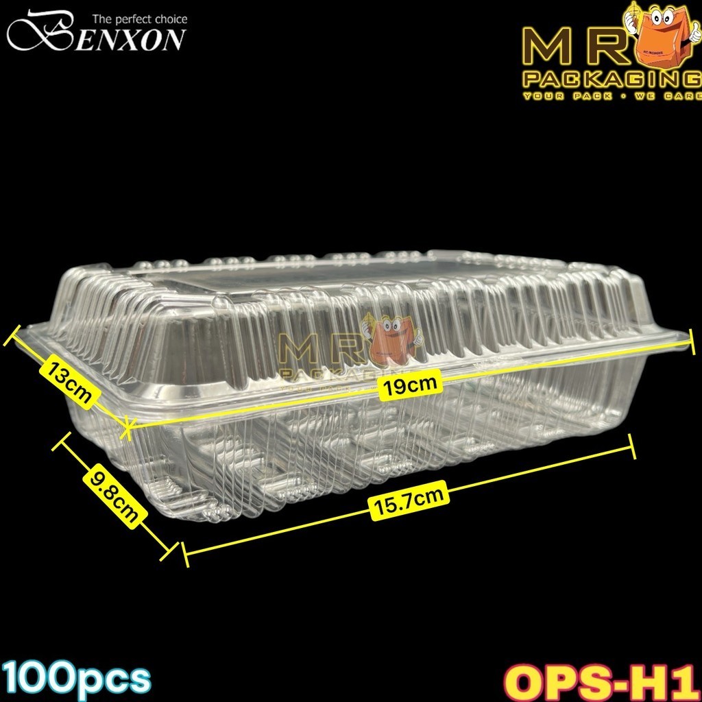 OPS-H1 BENXON Plastic Tray [ 100pcs± ] Bakery Disposable Clear Food OPS ...