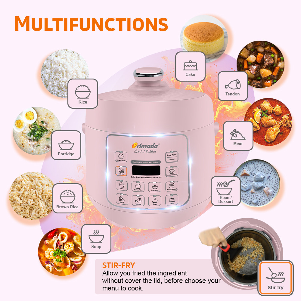 Primada Special Edition Intelligent Pressure Cooker MPC2550 Light Pink ...