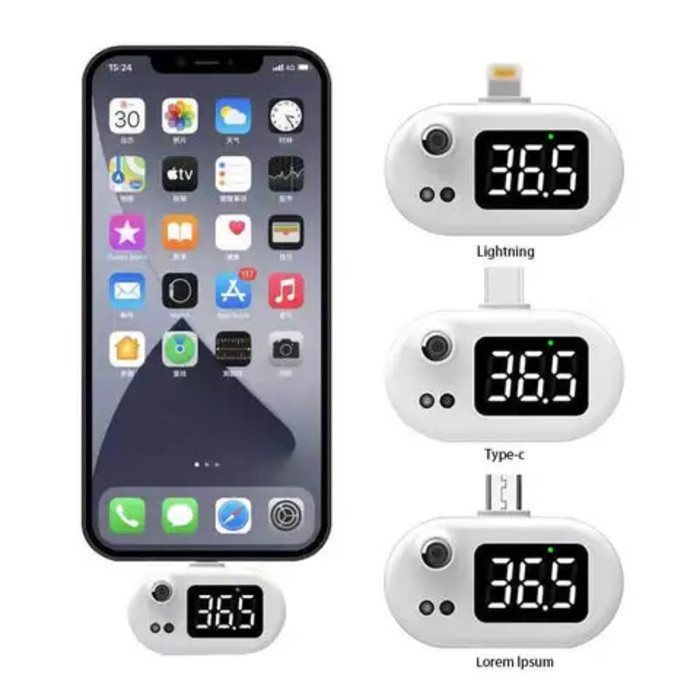 USB Smart Thermometer LED Display Mini Phone Infrared Thermometer Type ...