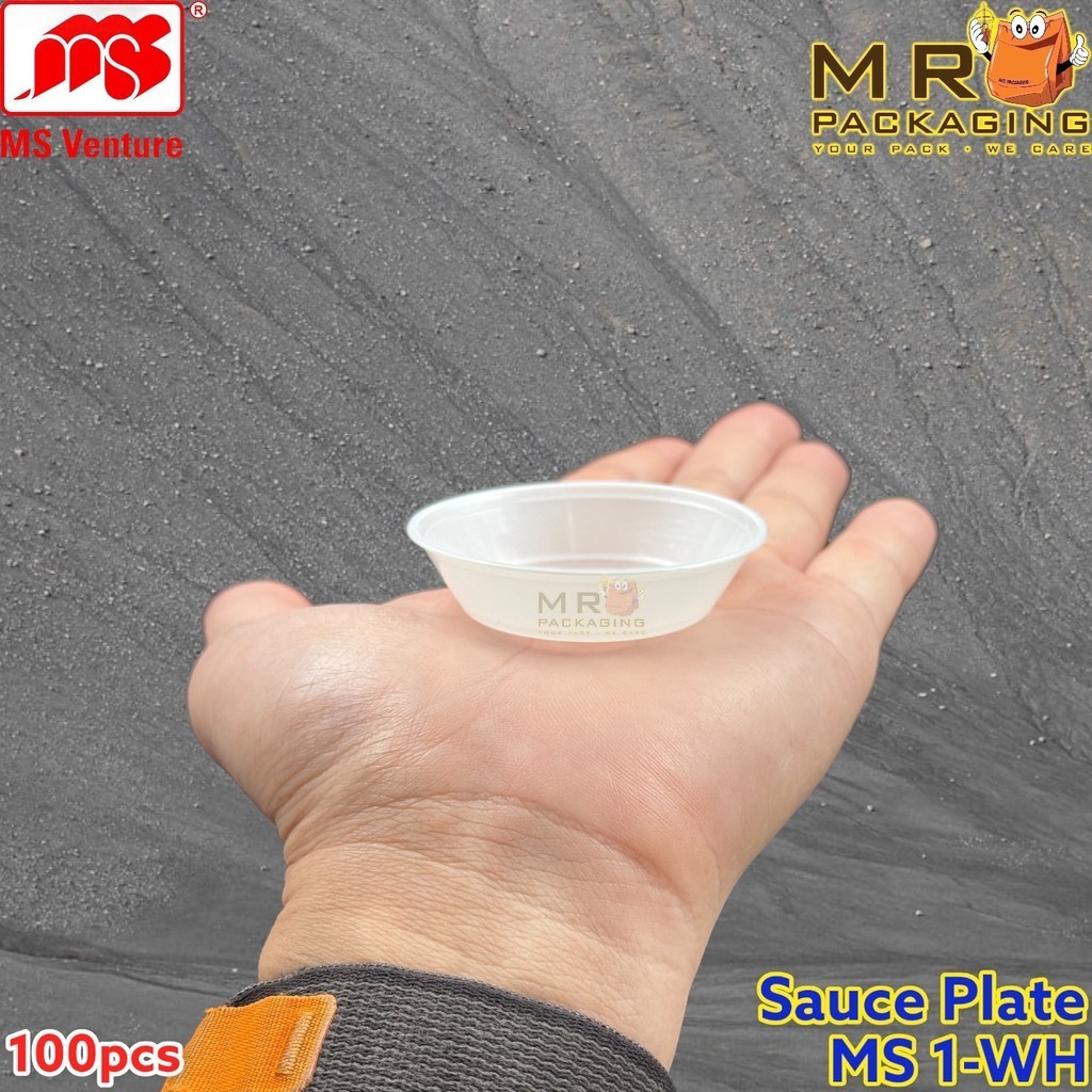 MS Venture MS 1 Sauce Plate [ 100pcs± ] Disposable Chilli Plate PP ...