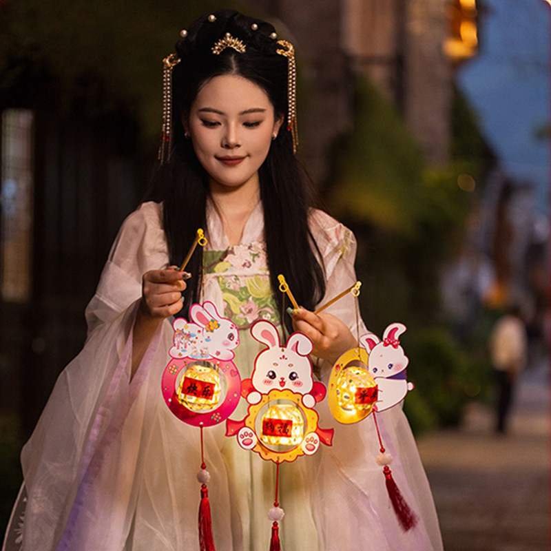 Chinese Mid-Autumn Festival Lantern Cute Rabbit Handheld Lanterns Mid ...