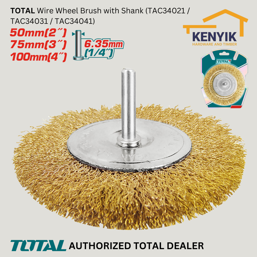 TOTAL Wire Wheel Brush with Shank / Circular Grinding Wire Brush ...