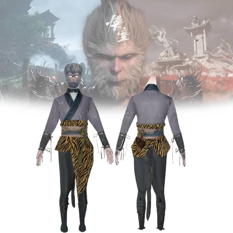 Myth Black Wukong Cosplay Outfit In Elegant Gray Fabric For Adults And ...