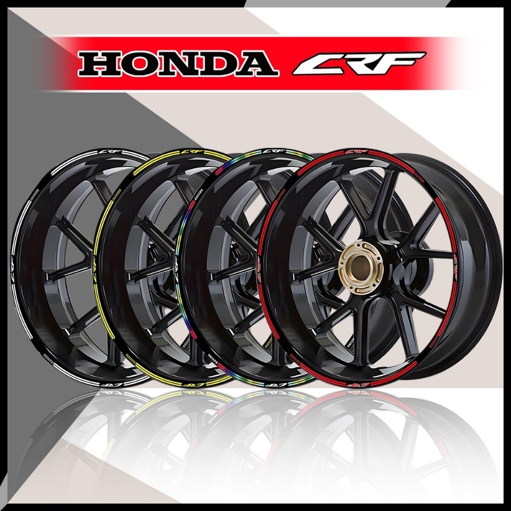 HONDA CRF Wheel Stickers Motorcycle Front 21"Rear 18" Hub Rim Mags ...