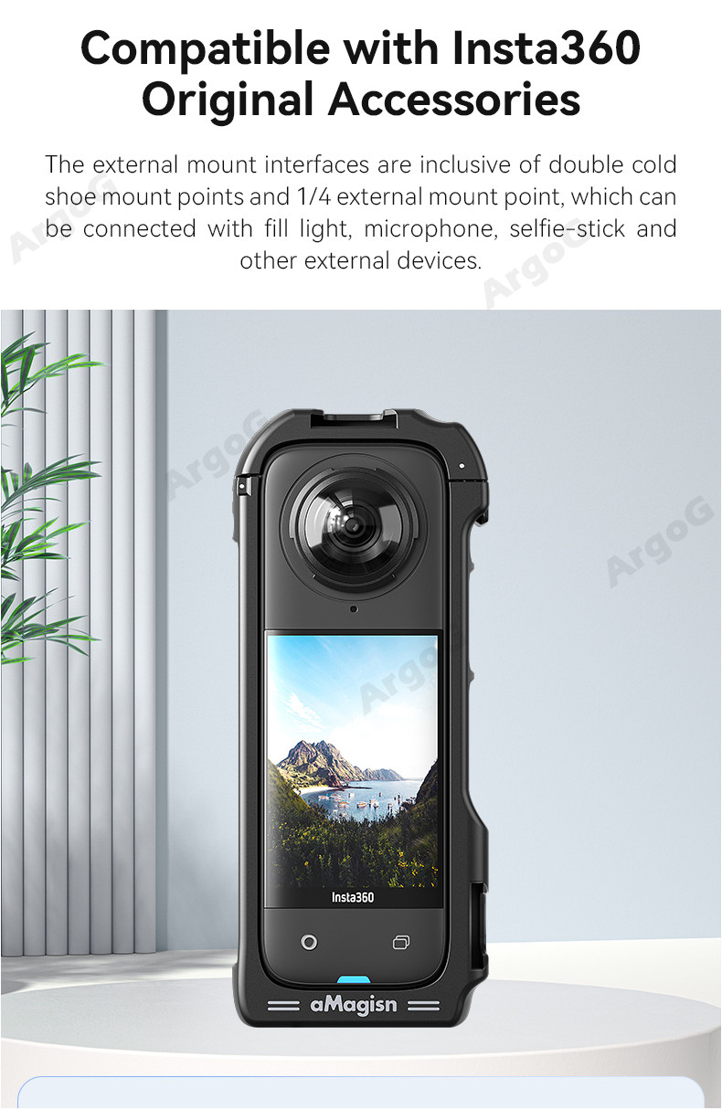 aMagisn Plastic Frame Cage for Insta360 X4 With Quick Release Mount ...