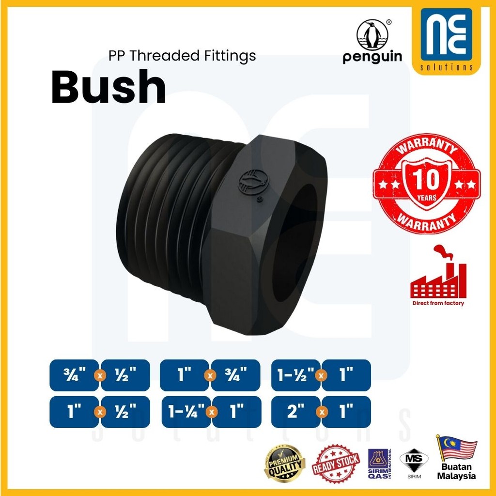 Penguin Poly Bush Poly Pipe Connector Poly Fitting Poly PP Reducing Bush Reducer Bush HDPE Poly ...