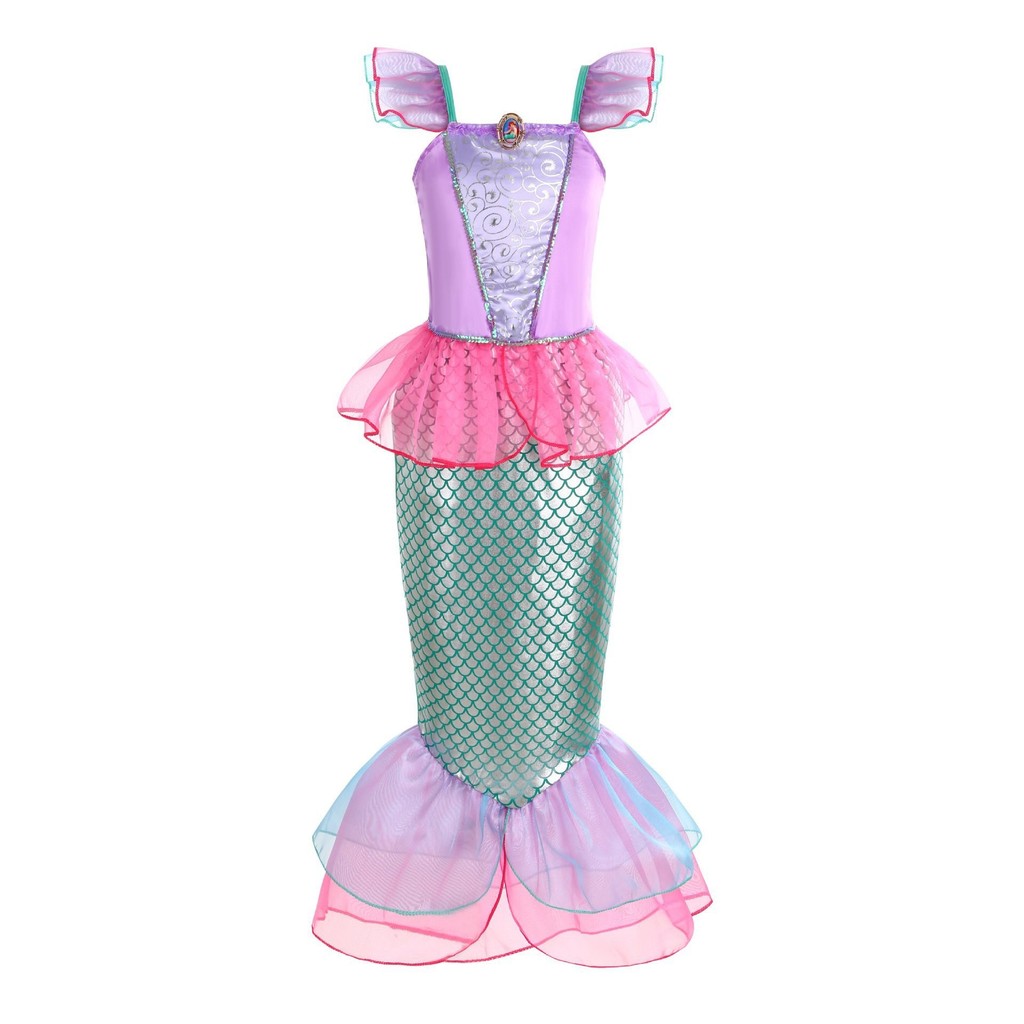Kids Halloween Cosplay Princess Dress Mermaid Ariel Girls Princess ...