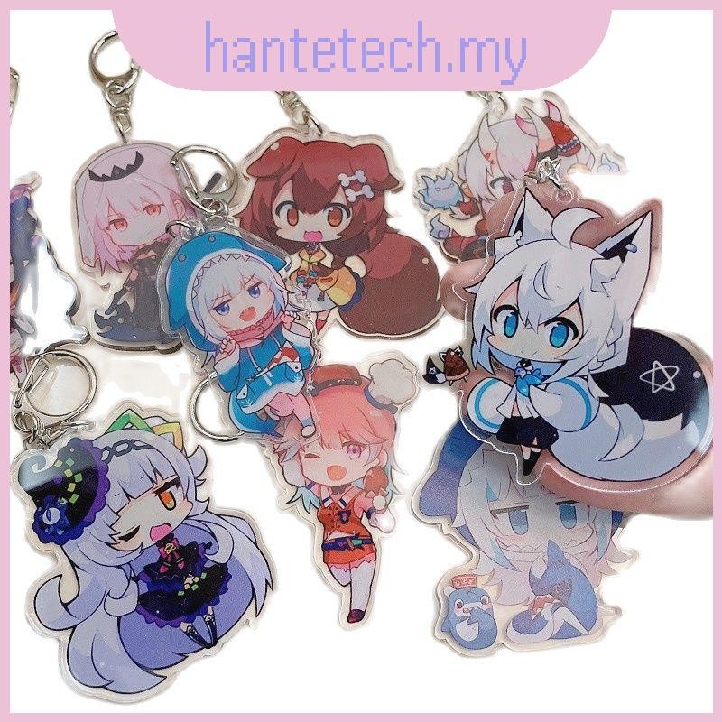 Anime Hololive Vtuber Keychains Anime Figure Pendant Gawr Gura Mori ...