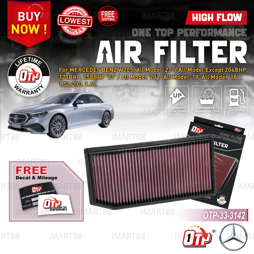 OTPerformance Drop In Air Filter 33-3142 Mercedes 18-22 W205 C180 C200 ...