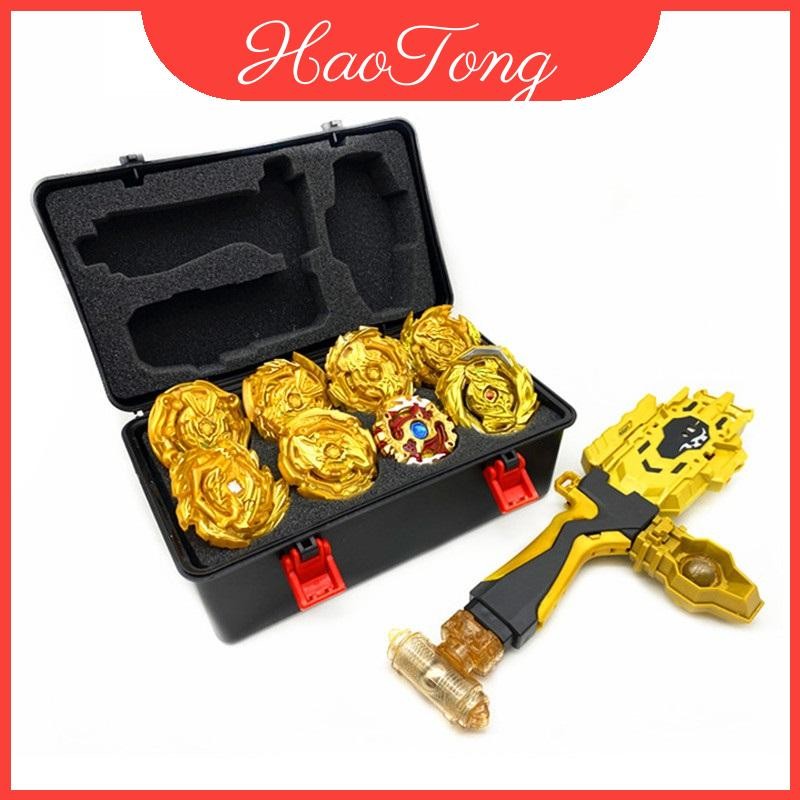 Golden 8pcs Beyblade Set Gyro Burst With Launcher Portable Storage Kids ...