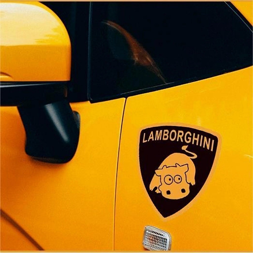 Ferrari Cow Lamborghini Cow Parody Reflect Vinyl Modified Sticker ...