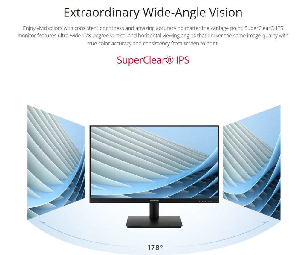 ViewSonic VA240A-H 24" IPS Monitor FHD 120Hz 1ms HDMI VGA Eye Care VESA ...