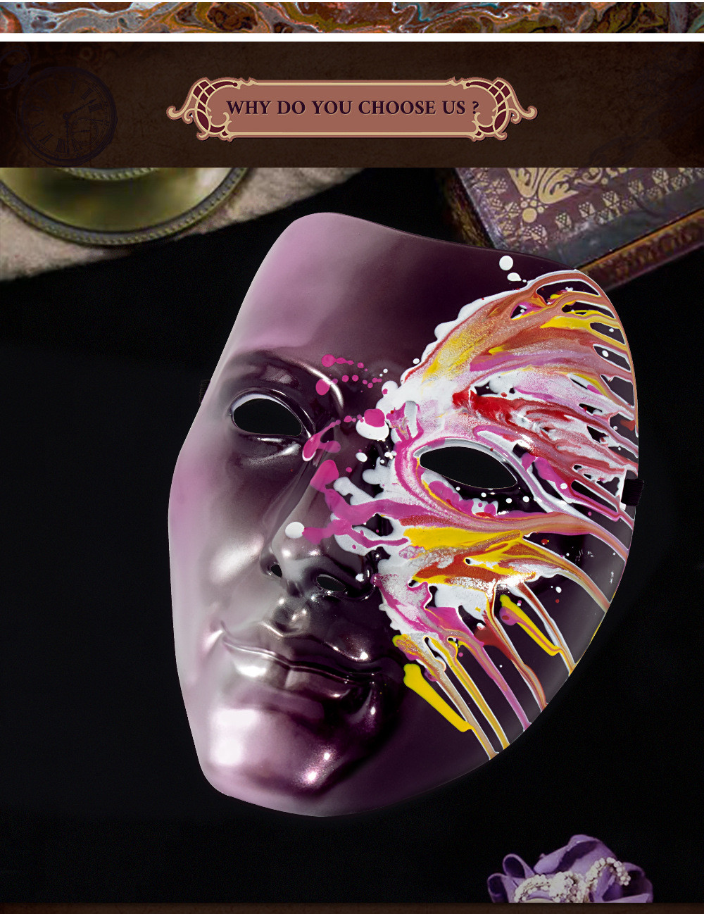 Carnival Mask Party Masquerade Half Face Butterfly Bar Men Handmade ...