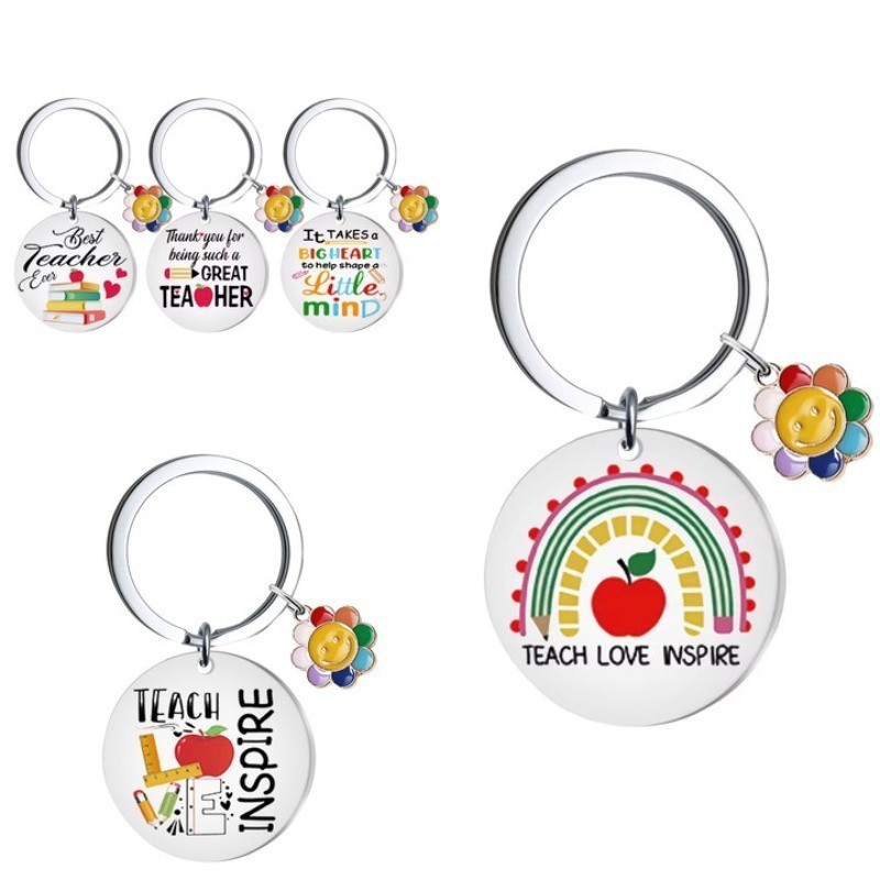 Teacher's Day Keychain Souvenir Key Ring Colorful Key Chain Backpack ...