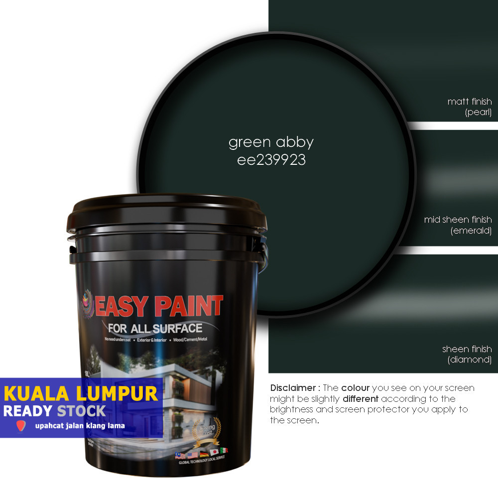 1 Liter and 5 Liter - GREEN ABBY EE239923, Easy Paint All Surface for ...