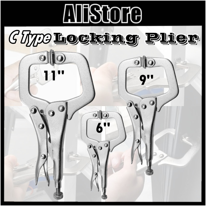 ALi Alloy Steel C Clamp Vise Grip Locking Welding Quick Pliers Pincers Tongs Forceps Wood Tenon ...
