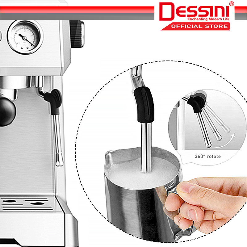 DESSINI ITALY 20 Bar 2.3L Espresso Coffee Maker Brew Cappuccino Latte ...