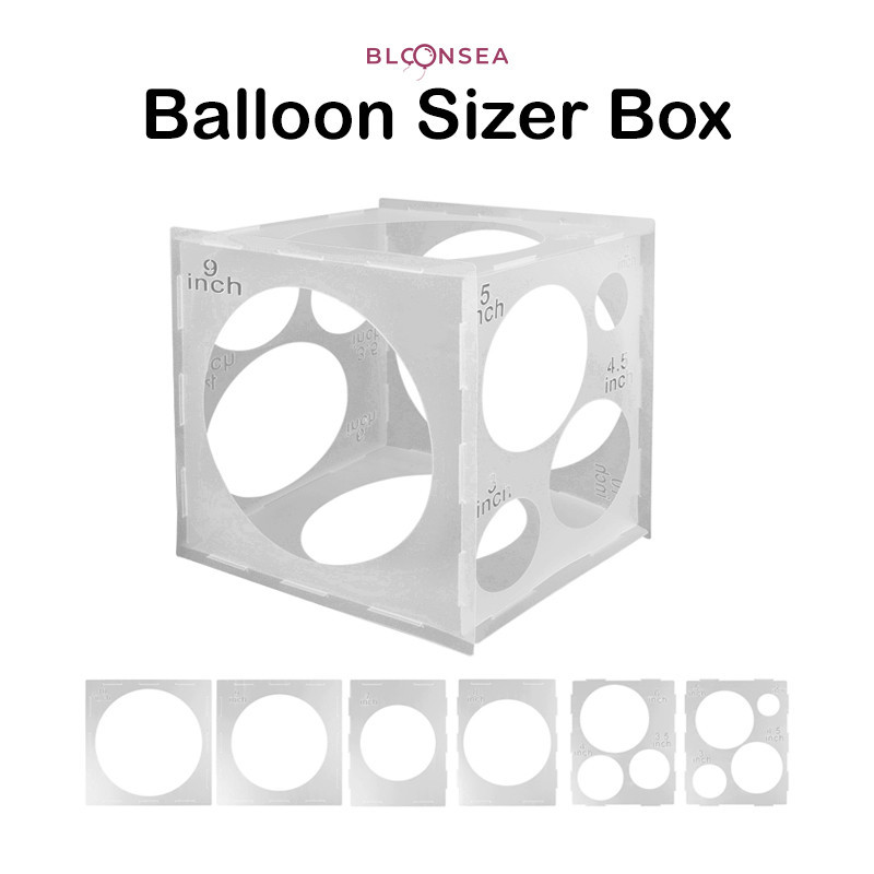 Balloon Sizer Box 11 Holes Plastic Balloons Measuring Box Cube ...