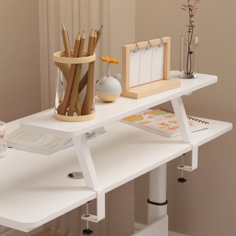 Floating Desktop Bookshelf Book Shell Clamp-On Monitor Riser Desk ...