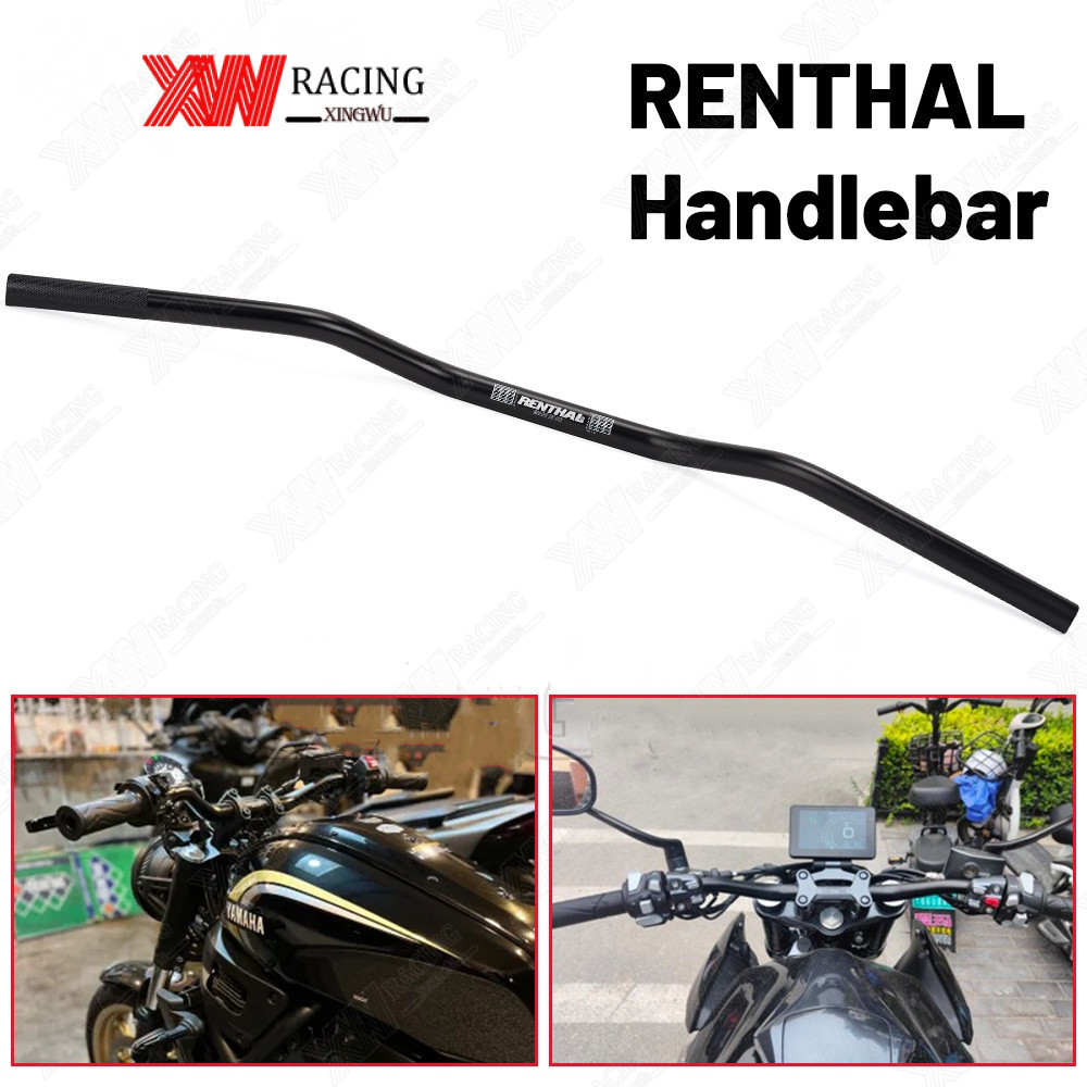XW RACING 22MM Motorcycle RENTHAL Handle Bar Retro Bend Handlebar Low ...