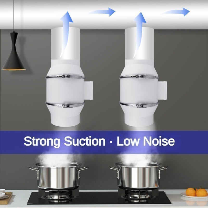 220V Low Noise Household Booster Ventilation Fan Kitchen Oil Fume ...